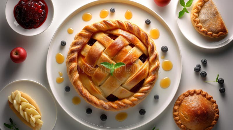 Apple Berry Pie on the Table Stock Illustration - Illustration of ...