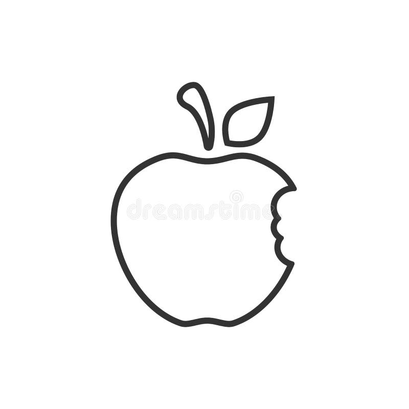 Apple Bitten Piece Cartoon Vector Illustration Stock Vector ...