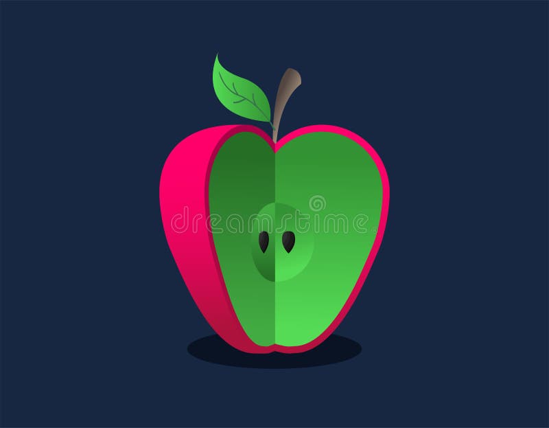 Apple Bitten Piece Cartoon Vector Illustration Stock Vector ...