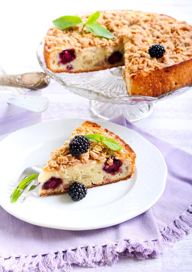 Apple and blackberry cake stock photo. Image of blackberry - 43535006