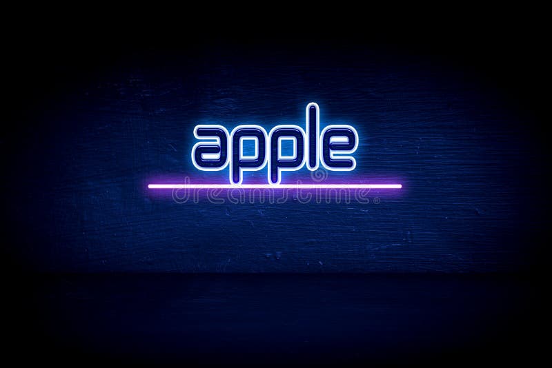 Apple - Blue Neon Announcement Signboard Stock Illustration ...