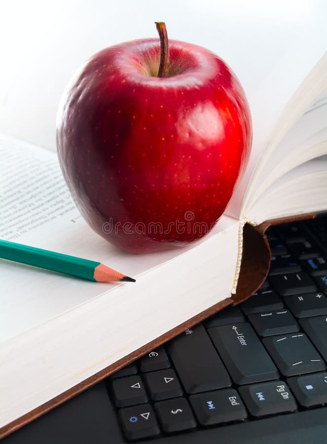 Apple and book stock photo. Image of textbook, open, learning - 9081394