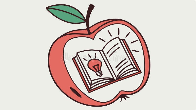 Apple with Book Pages, Knowledge and Education Vector Design Generative ...