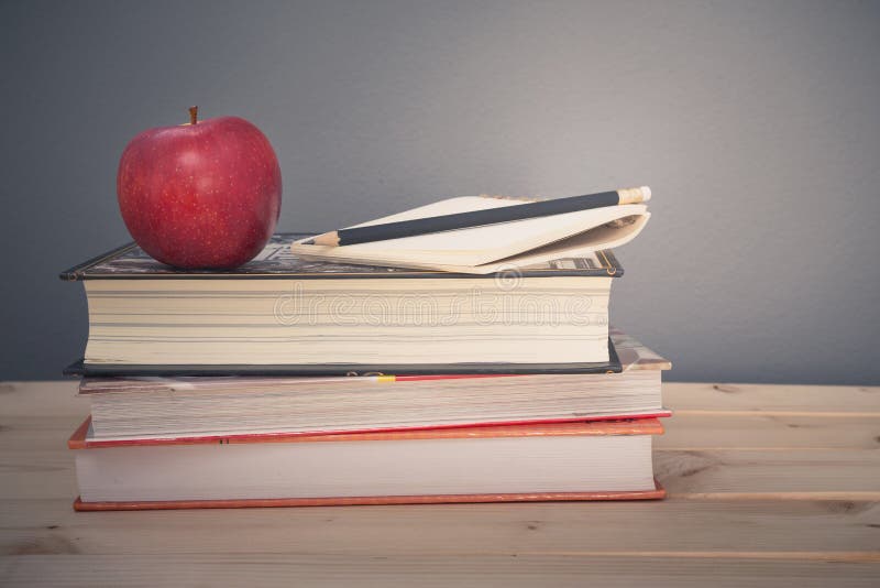 Apple and Book stock image. Image of desktop, knowledge - 79137539