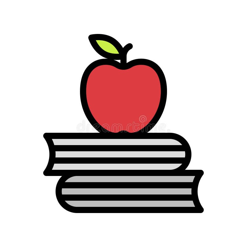 Apple on Book Vector, Back To School Filled Style Icon Stock Vector ...