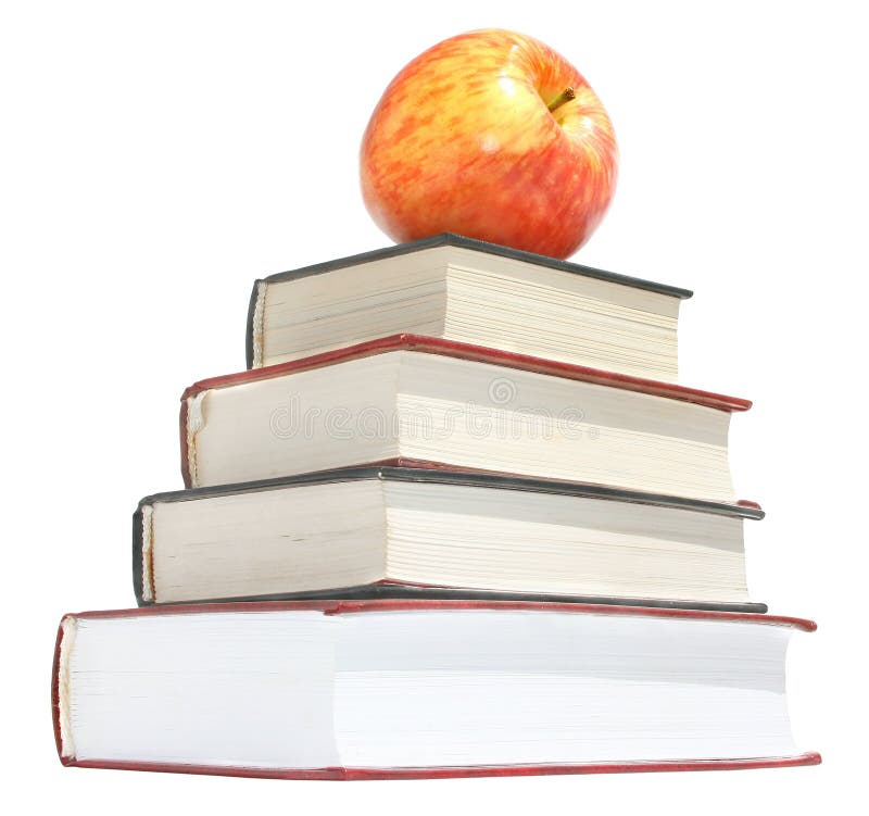 Apple with the books stock image. Image of apple, learning - 10024233