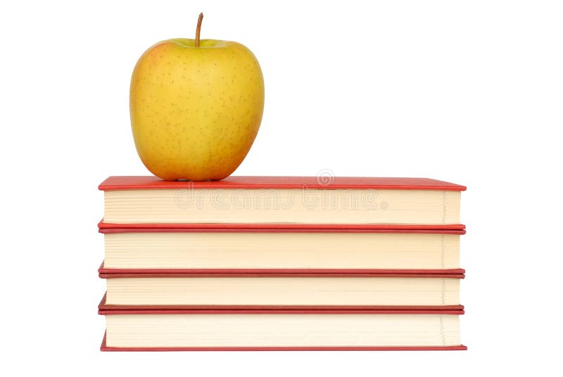 Student with Apple and Books on Learning Stock Image - Image of ...