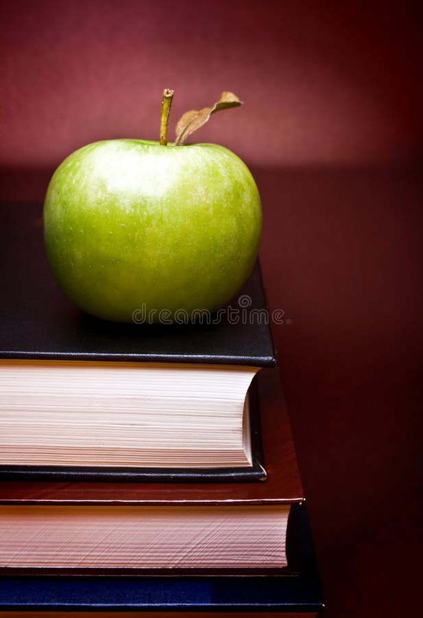 Apple and Books stock image. Image of blackboard, desk - 24642183