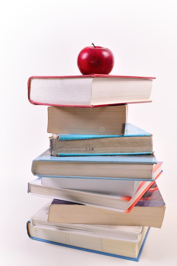 Apple and books stock photo. Image of conceptual, apple - 8195974