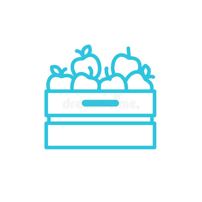 Apple Box. Isolated on White Background Stock Vector - Illustration of ...