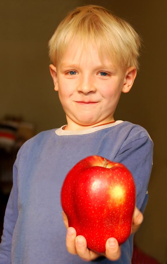 Apple boy stock image. Image of little, person, health - 10396735