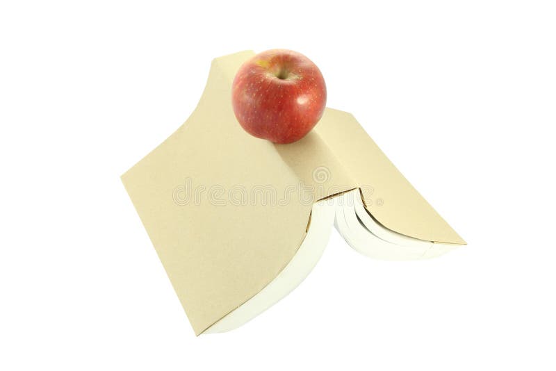 Apple on Brown Cover Up Side Down Stock Image - Image of page, creative ...