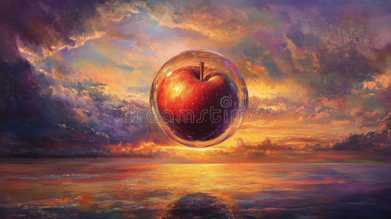 Apple in a Bubble stock illustration. Illustration of nature - 385524111