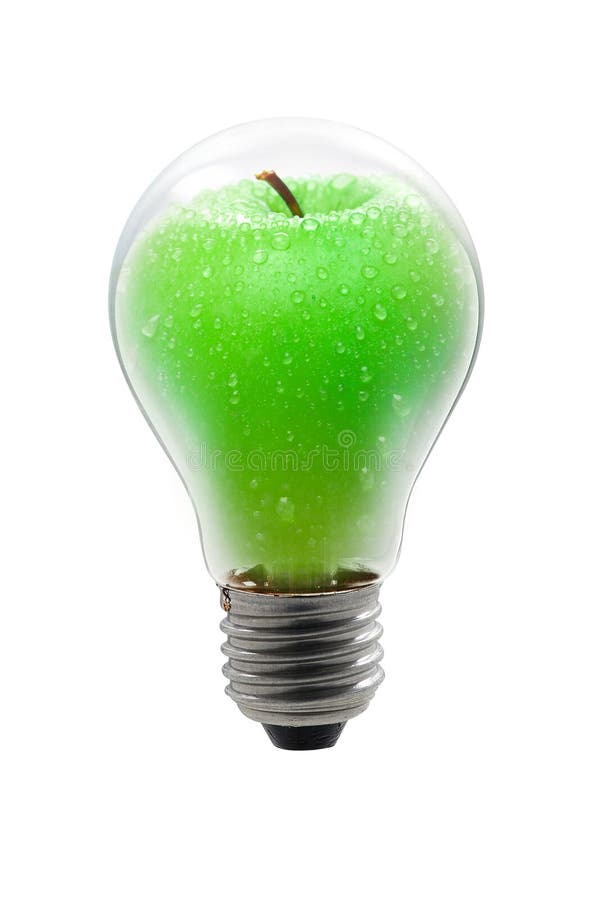Lightbulb Apple stock photo. Image of solutions, healthy - 12495728