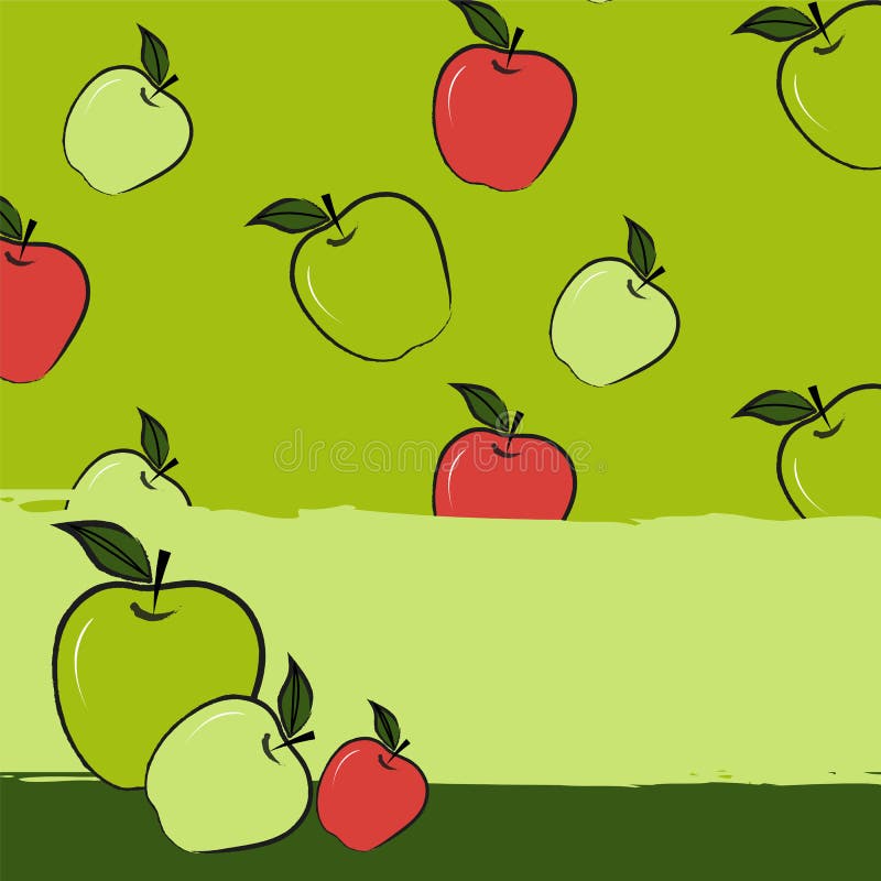 Apple card stock vector. Illustration of decoration, color - 52132200