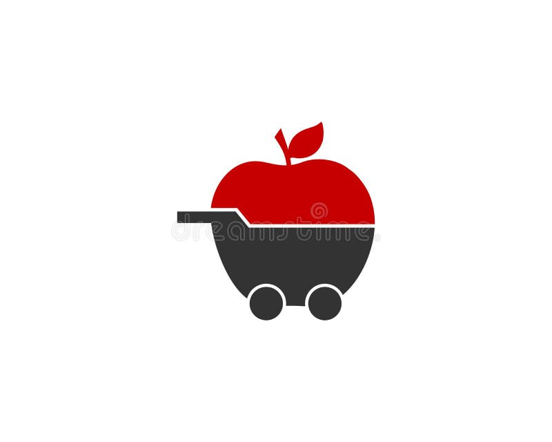 Apple and Shopping Cart Logo Stock Illustration - Illustration of sign ...