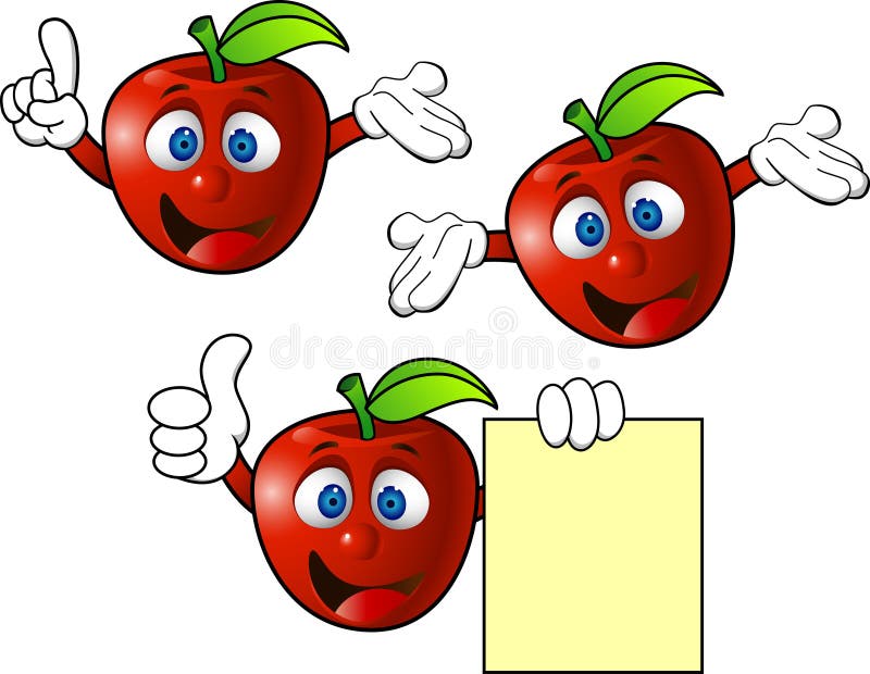 Apple cartoon stock illustration. Illustration of pattern - 21991940