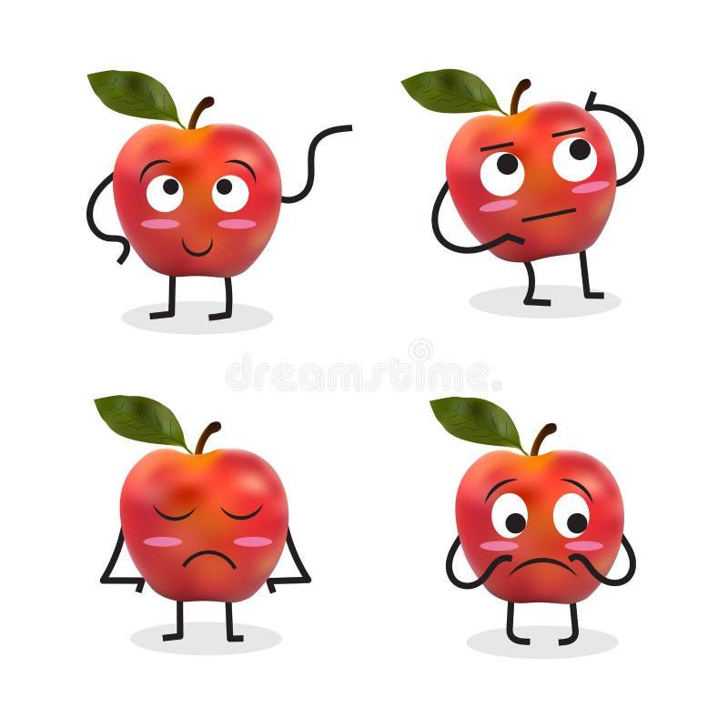 Apple Cartoon Character. stock vector. Illustration of apple - 138897040
