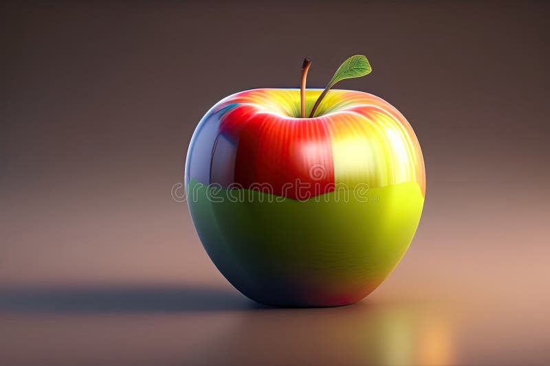 Apple Cartoon Design Illustration Generative AI Stock Illustration ...