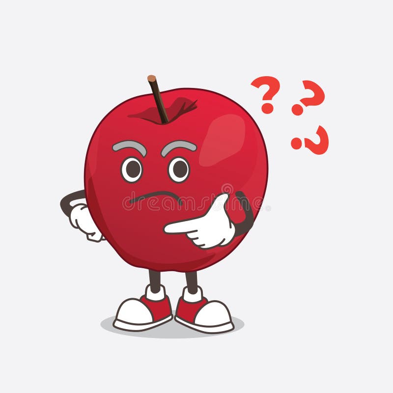 Apple Cartoon Mascot Character in a Confused Gesture Stock Vector ...