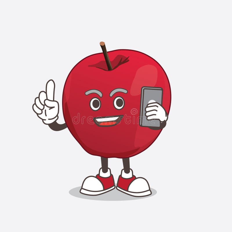 Apple Cartoon Mascot Character Speaking on the Phone Stock Vector ...