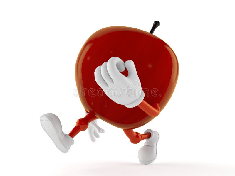 Running apple stock vector. Illustration of graphics, healthy - 6506459