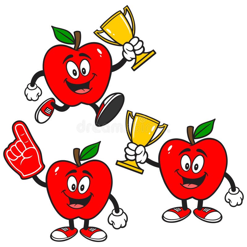 Apple Character Set 01 stock vector. Illustration of character - 340683285