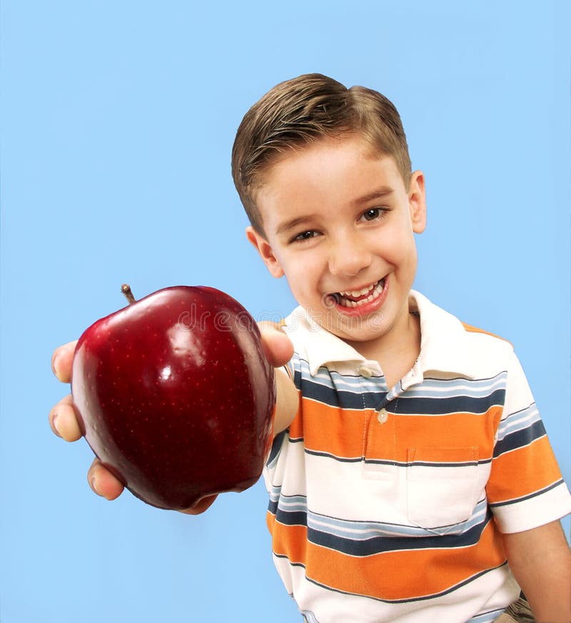 Apple child. stock image. Image of vitamin, funny, portrait - 18175015