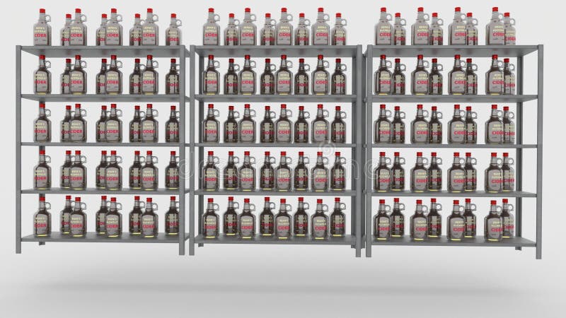 Apple Cider Basement with Glass Bottles on Rack Editorial Image - Image ...