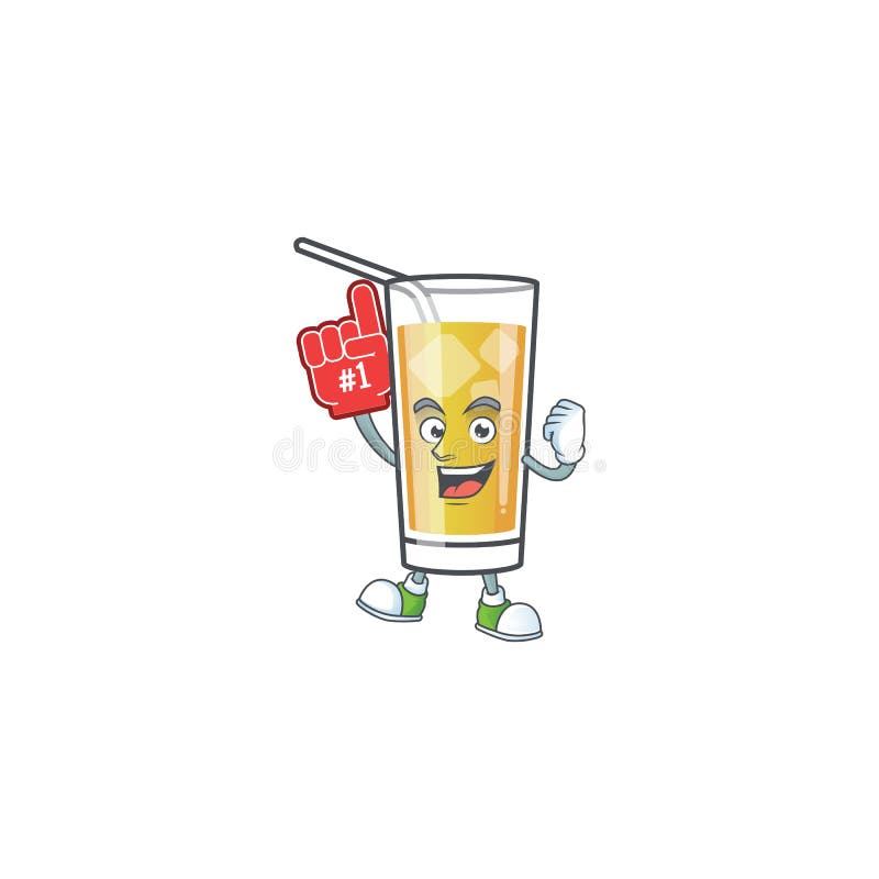 Apple Cider Cartoon with Mascot Character Foam Finger Stock Vector ...