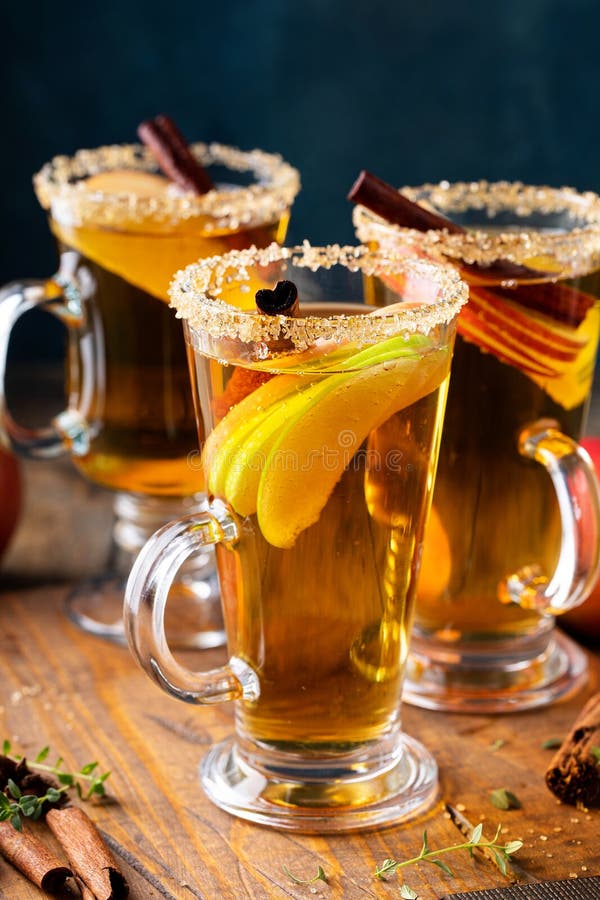 Apple Cider Hot Toddy, Warm Fall Cocktail or Mocktail Idea Stock Photo ...