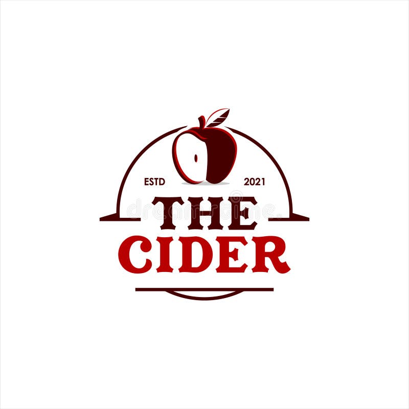 Apple Cider Logo Beverage Vector Template with Circle Frame Stock ...
