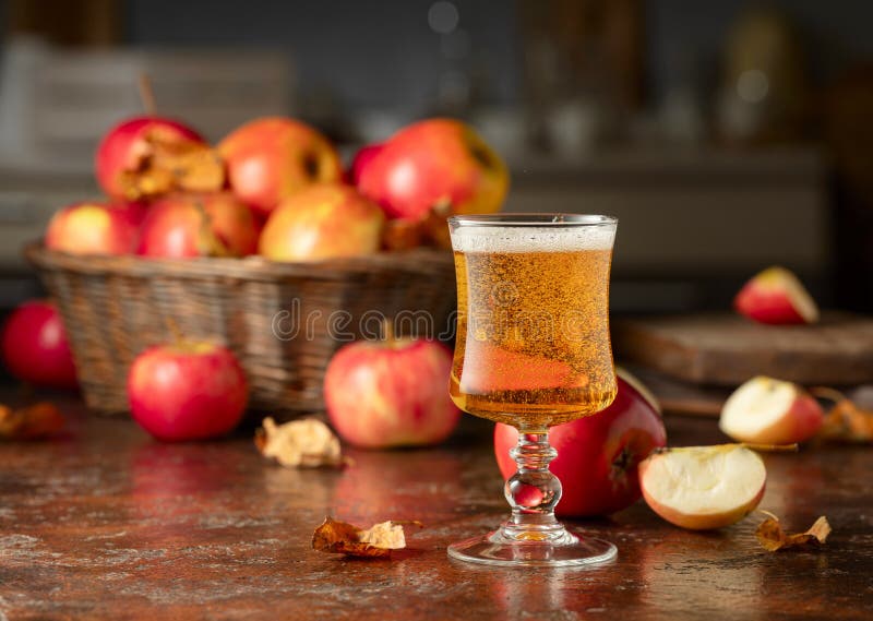 Apple Cider on an Old Kitchen Table Stock Photo - Image of vinegar ...
