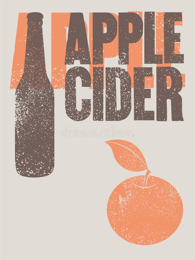 Apple Cider Typographical Vintage Grunge Style Poster. Retro Vector ...
