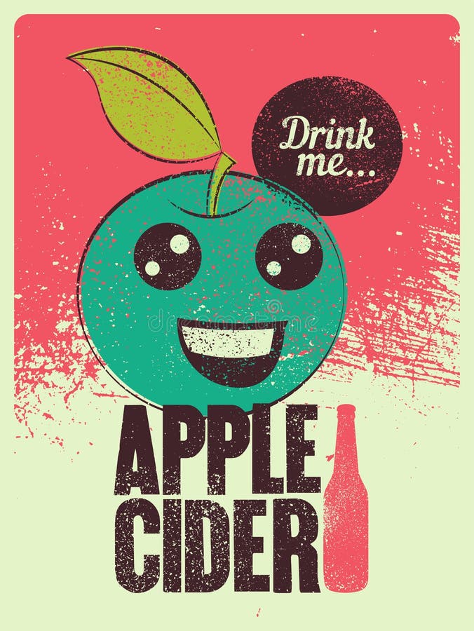 Apple Cider Typographical Vintage Grunge Style Poster. Retro Vector ...