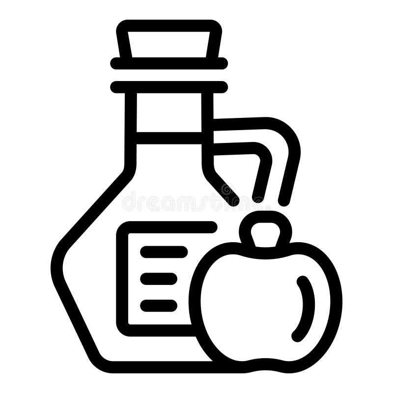 Apple Cider Vinegar Icon Outline Vector. Fruit Acidic Extract Stock ...