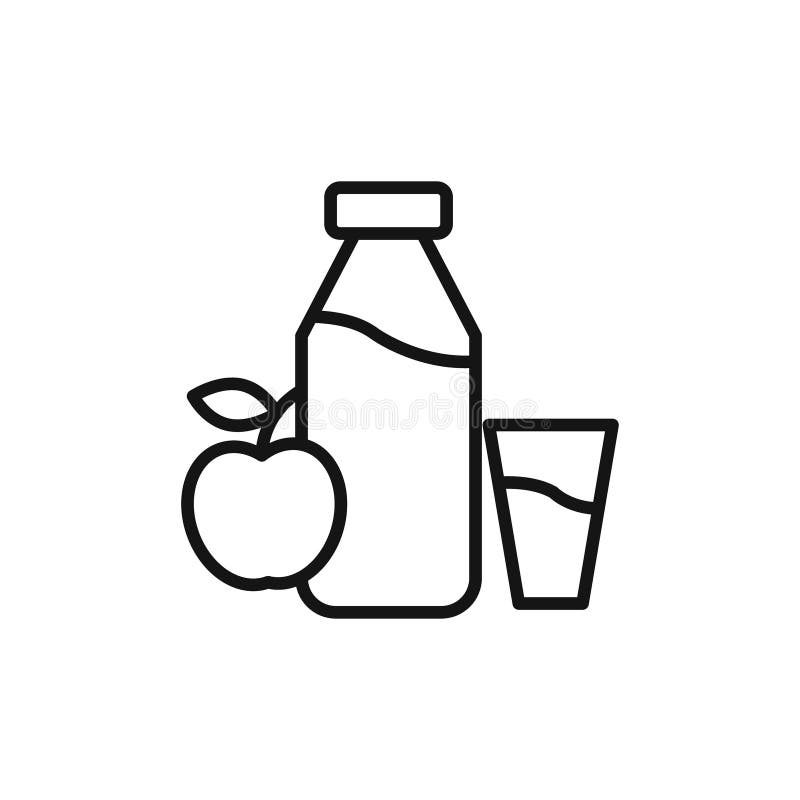 Apple Cider Vinegar Logo Sign Vector Outline Stock Vector ...