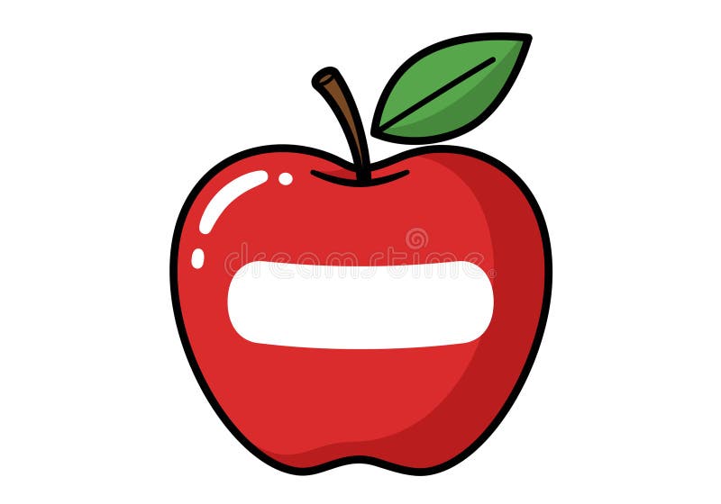 Apple clipart with name stock vector. Illustration of outline - 365470823