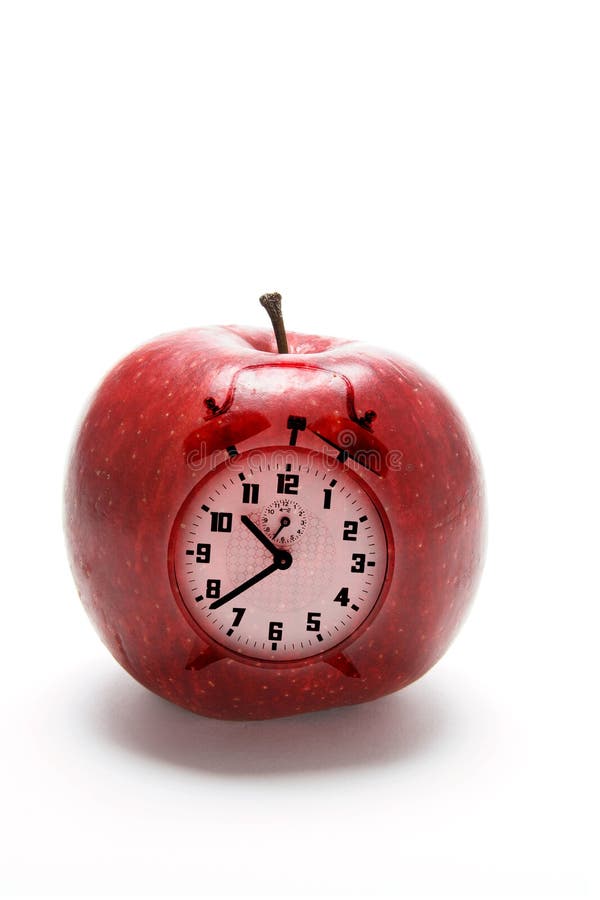 Apple Clock Healthy Eating Food Stock Photo - Image of breakfast ...