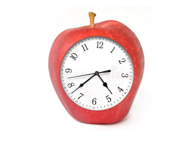 Apple Clock with Time stock photo. Image of diet, healthy - 11818832