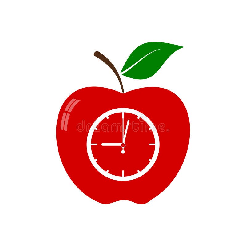 Apple clock stock illustration. Illustration of hour, arrow - 4820060