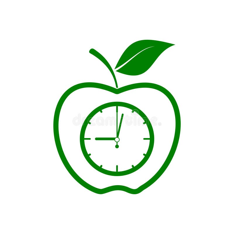 Apple clock stock illustration. Illustration of hour, arrow - 4820060