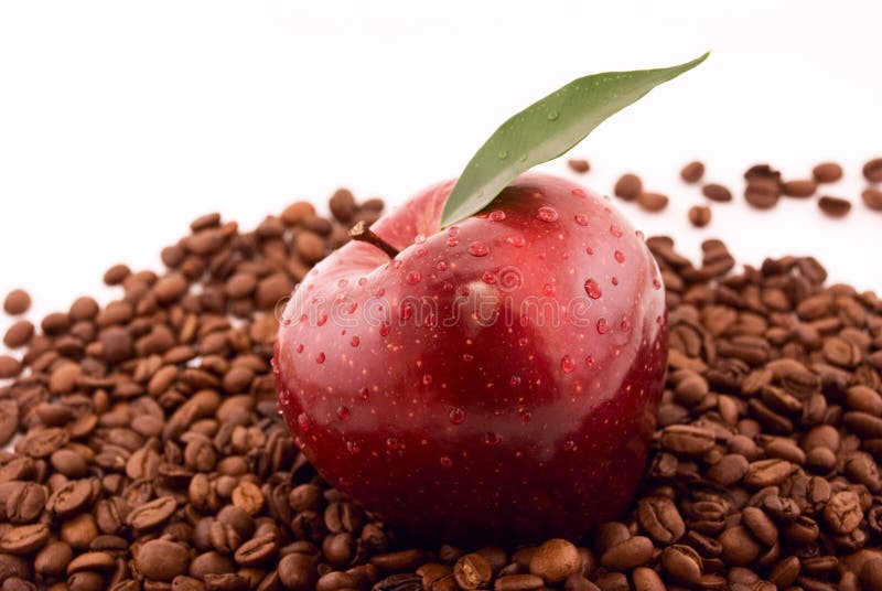 Apple and coffee stock image. Image of coffee, color, close - 8951773