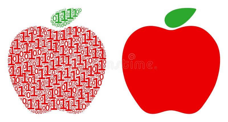 Apple Collage of Binary Digits Stock Vector - Illustration of composed ...