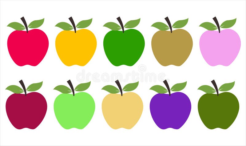 Apple Color Art a Isolated Vector Illustration Stock Vector ...