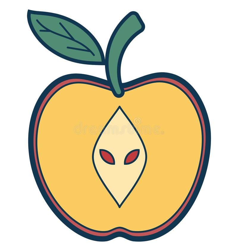 Apple Color Vector Illustration Isolated Fully Editable Stock Vector ...