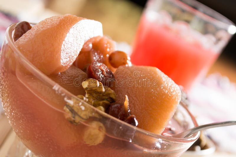 Apple Compote with Wallnuts Stock Photo - Image of kompot, pieces: 76392052