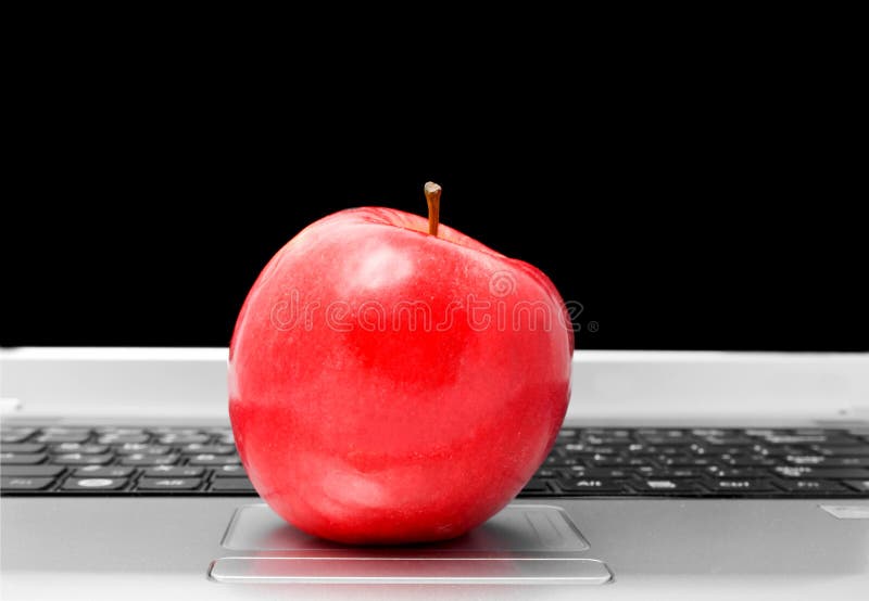 Apple on computer stock photo. Image of apple, cyberspace - 19153274