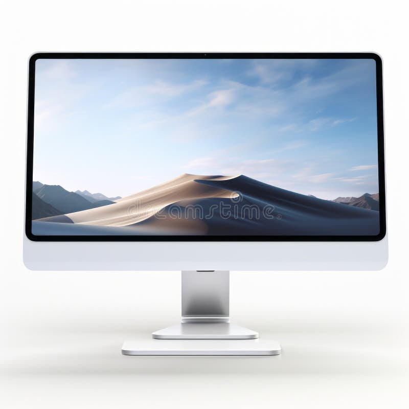 Elongated Apple Monitor with Desert Background - 8k Resolution Computer ...