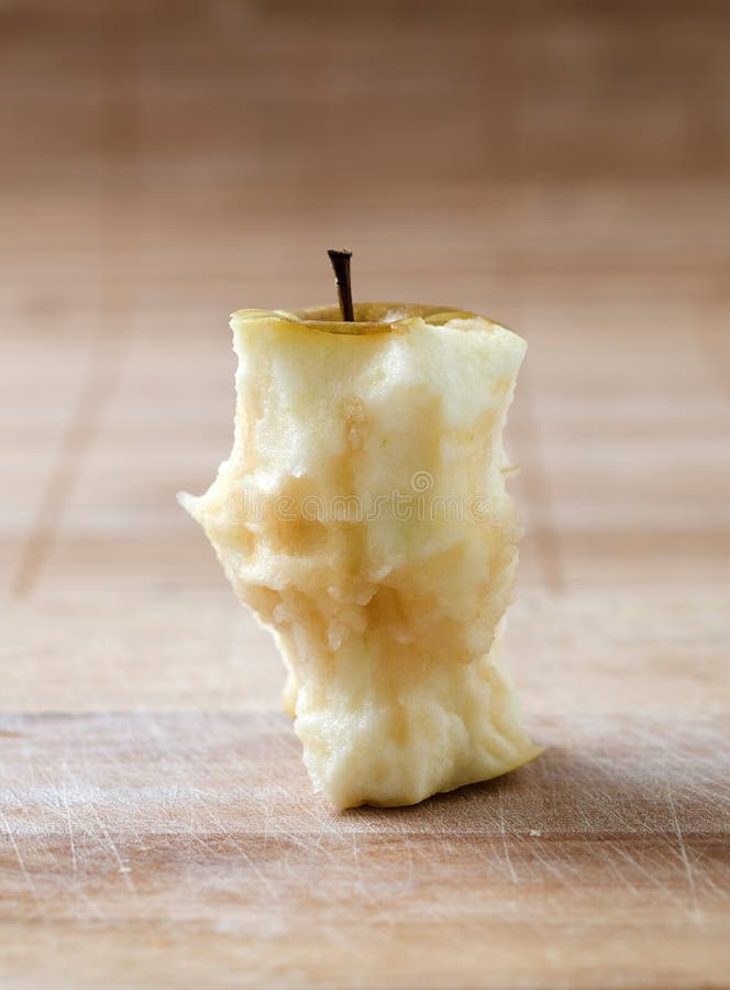 Apple Cone on Wooden Background Stock Photo - Image of green, leftover ...